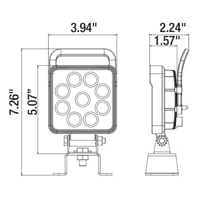 Buyers Products 4 Inch Square LED Flood Light with Switch and Handle at ...