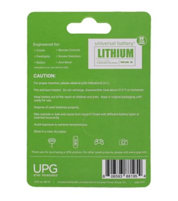 UPG 9V Universal Lithium Battery at Tractor Supply Co.