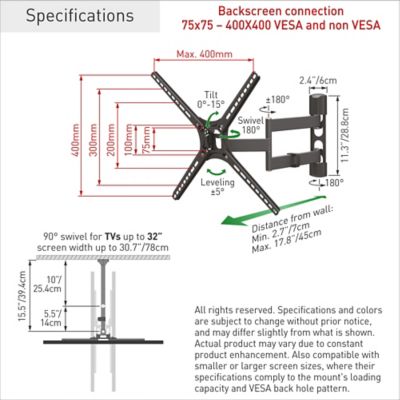 Barkan Mounts 13 - 65 in. Full Motion TV Wall Mount, Black at Tractor ...