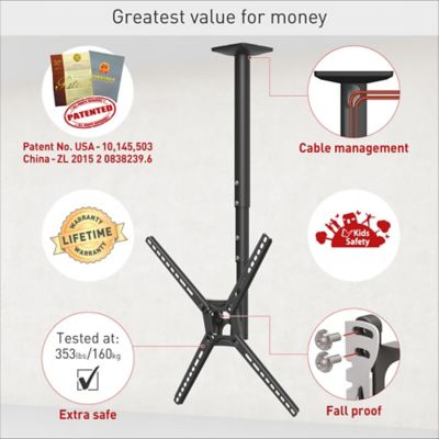 Barkan Mounts 29 - 65 in. TV Ceil Mount Full Motion, Black at Tractor ...