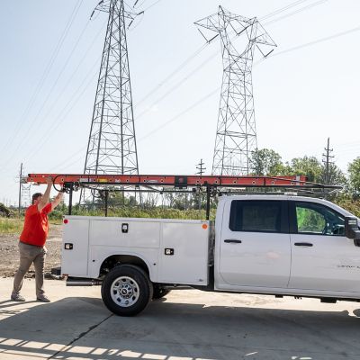 Buyers Products 1,000 lb. Capacity Black Service Body Ladder Rack, 15-1 ...