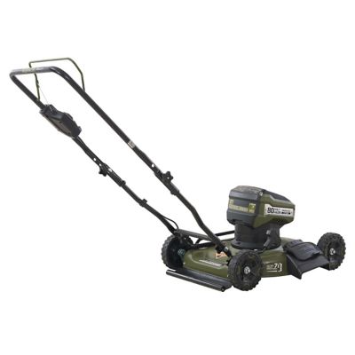 Full Boar 20 in. 80V 2-in-1 Lithium-Ion Push Lawn Mower, Battery and ...