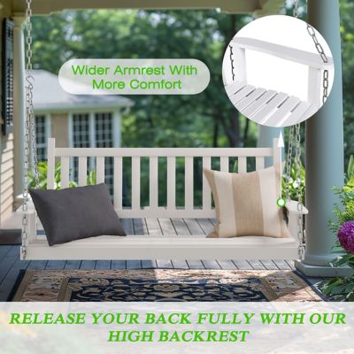 Veikous Outdoor Wooden Patio Porch Swing with Chains and Curved Bench 5 FT. at Tractor Supply Co.