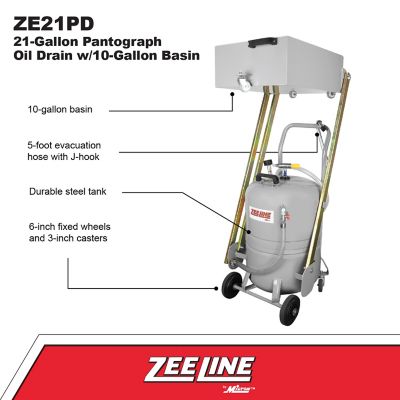 Zeeline by Milton 21 gal. Pantograph Oil Drain with 10 gal. Basin at ...