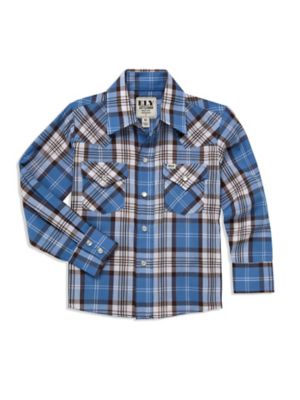 Ely Cattleman Long Sleeve Textured Plaid Shirt, S,Blue at Tractor Supply Co