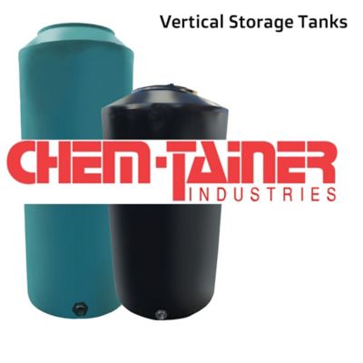 Chem-Tainer 55 gal. Vertical Plastic Water Tank, Green
