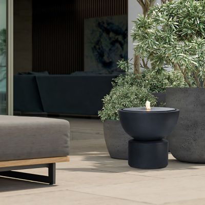 LuxenHome Resin Round Bubbler Outdoor Fountain with Lights, WHF1959 at ...