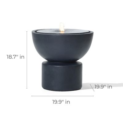LuxenHome Resin Round Bubbler Outdoor Fountain with Lights, WHF1959 at ...