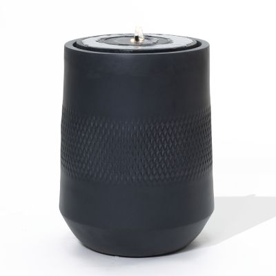 LuxenHome Resin Round Bubbler Outdoor Fountain with Lights, Solar ...