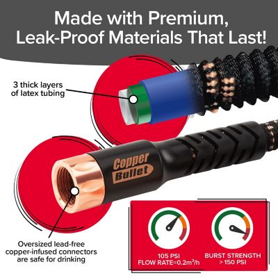 Pocket Hose Copper Bullet Expandable Hose Black, 75 ft. at Tractor ...