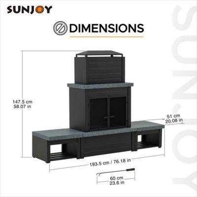 Sunjoy Outdoor Wood-Burning Steel Fireplace Set at Tractor Supply Co.