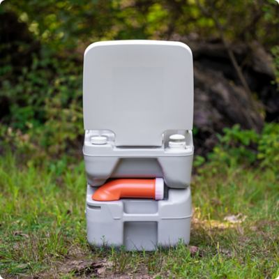 Alpcour Compact Portable Toilet Indoor & Outdoor Commode with Piston ...