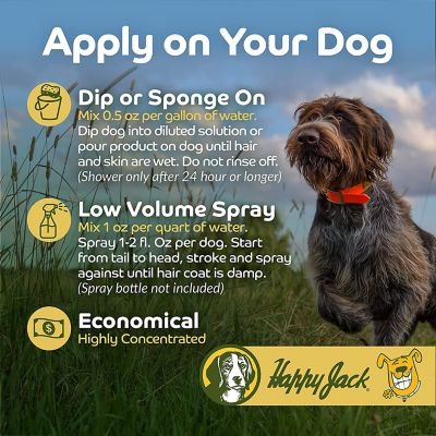Happy Jack Kennel Dip Flea, Tick and Mange Control for Dogs, 8 oz. at ...