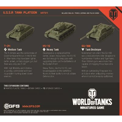 World of Tanks U.S.S.R. Tank Platoon Expansion, T-34, KV-1s, SU-100, WOT Miniatures Game at ...