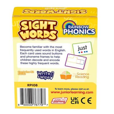 Junior Learning Rainbow Phonics Sight Words, 52 Word Cards at Tractor ...