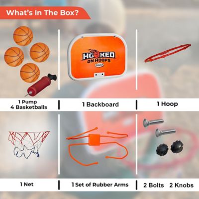 Bolaball Hooked On Hoops, Mini Basketball Metal Hoop & Hooks Set at ...
