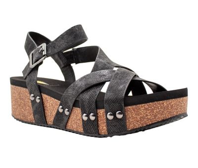 Volatile Women's Sandcastle Studded Wedges, 7,Black at Tractor Supply Co