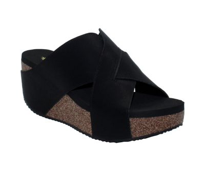 Volatile Women's Firefly Criss Cross Slide-on Wedges, 8,Black at ...