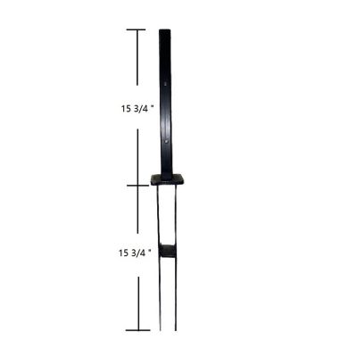 LH EP 3 in. x 3 in. x 2-2/3 ft. Black Metal Pronged Post Holder for Dig ...