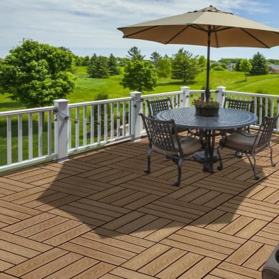 LH EP 12 in. x 12 in. WPC Composite Interlocking Flooring Deck Tiles ...