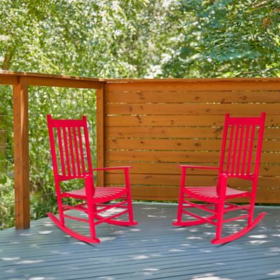 Shine Company Outdoor Meridian Wood Patio Rocking Chairs, 2 pk.