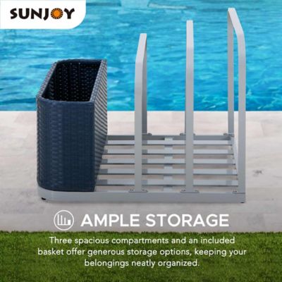 Sunjoy Rust-proof Aluminum Pool Float Storage Rack, 35 in., Navy at ...