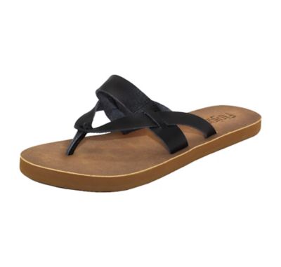 Flojos Priya Five Point Interwoven Strap Flip Flops, 7,Black Tan at ...