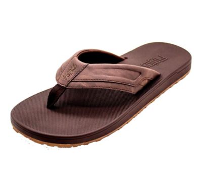 Flojos Cosmo Debossed Thong Starp with Memex Bed, 12,Brown/Gum at ...