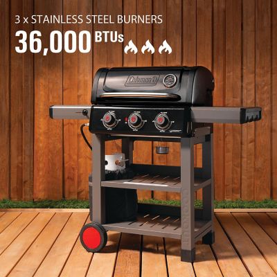 Coleman Cookout 3 Burner Propane Gas BBQ Grill with 535 sq. in. Total ...