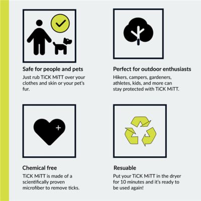 TiCK MiTT Chemical Free Tick Removal Tool for People and Pets, Green at ...
