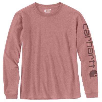 Carhartt Women's Workwear Logo Long-Sleeve T-Shirt, L,Rose Tint Heather ...