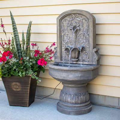 Sunnydaze Decor Lovely Lily Polyresin Flat Back Pedestal Outdoor Wall ...