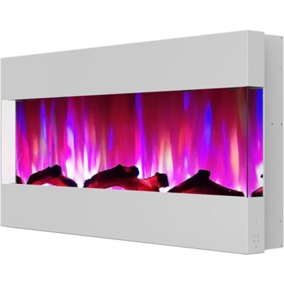 Hanover Fireside 42 in. Recessed/Wall-Mounted Electric Fireplace with ...