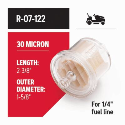 Oregon Fuel Filter for Riding Mowers, Fits Kawasaki, Kohler, Tecumseh ...