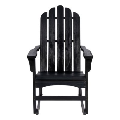 Shine Company Homestead Wood Adirondack Rustic Rocking Chair with Rust ...