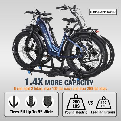 Young Electric 2-Bike Rack Fellow, E-Bike Rack Hitch for Cars, Trucks ...