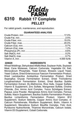 Kent Blue Seal Field and Farm 17 Pelleted Rabbit Food, 50 lb. Bag at ...