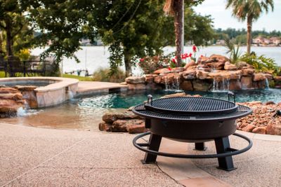 Old Country BBQ Pits 36 in. Texas Star Fire Pit with Swivel Cooking ...