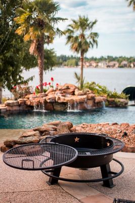 Old Country BBQ Pits 36 in. Texas Star Fire Pit with Swivel Cooking ...