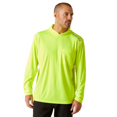 Ariat Men's Rebar Sunblocker Hooded Long-Sleeve T-Shirt, L Tall,Safety ...