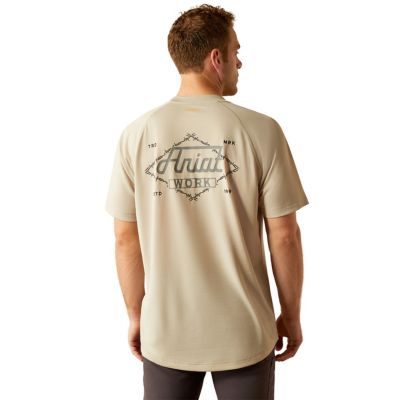 Ariat Men's Rebar Heat Fighter Wired Short Sleeve T-Shirt, L,Island ...