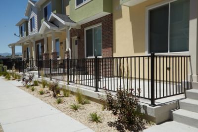 Fortress Building Products Black Steel Railing Corner Post, 53362458 at ...