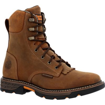Georgia Boot Men's Square Toe Lacer 8 in. Brown, GB00650, 13 W,Brown at ...