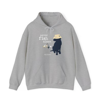 Dog is Good Never Fish Alone Blend Hooded Long Sleeve Sweatshirt at ...