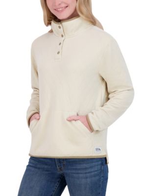 Eddie Bauer Quilted Mock Neck Sweatshirt, M,Putty at Tractor Supply Co