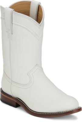Justin Women's Holland 10 in. Pull On Roper, 9.5 B,Vintage White at ...