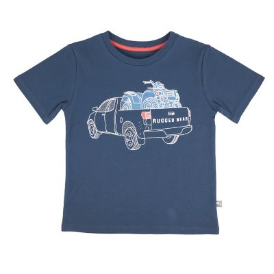 Rugged Bear Short Sleeve T-Shirt with Pick-Up Truck Graphic, 6,Blue at ...