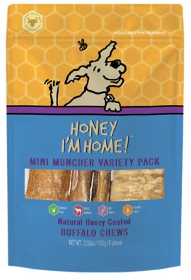 Honey I'm Home Natural Honey Coated Water Buffalo Mini Muncher Variety ...
