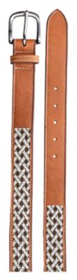 Equinavia Estelle Hand Beaded Belt, E31001-BL/SI-1X, 1X,Chestnut Brown ...