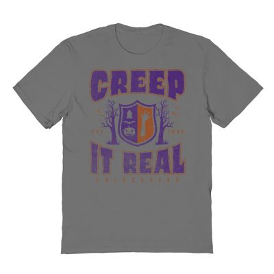 Goodie Two Sleeves Men's Creep It Real University Halloween T-Shirt, XL ...